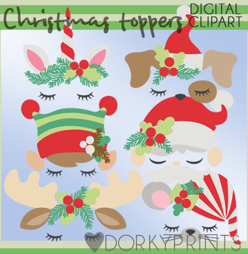 Christmas Toppers Clipart personal and Limited Commercial | Etsy
