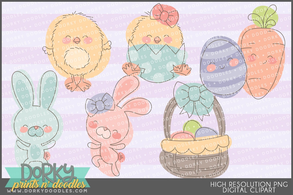 Cute Easter Clipart personal and Limited Commercial Use Fun - Etsy