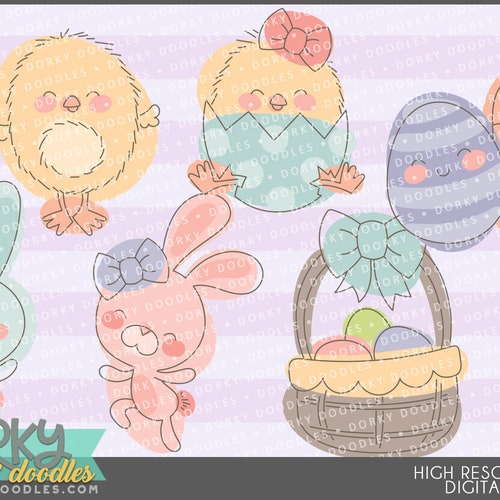 Easter Basket Clipart Set personal and Limited Commercial - Etsy
