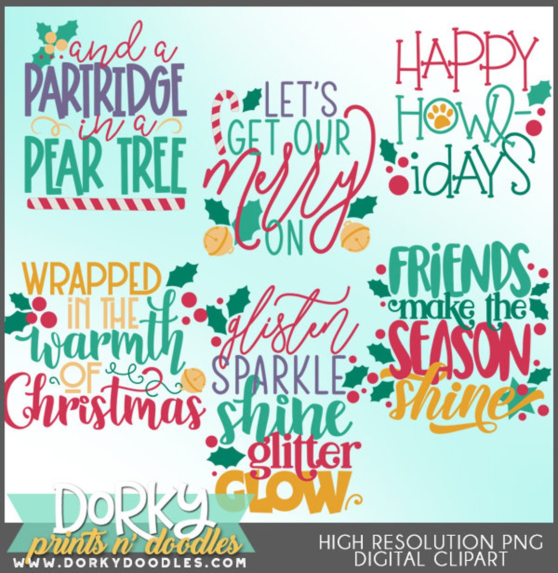 Christmas Clipart personal and Limited Commercial Use Cute - Etsy
