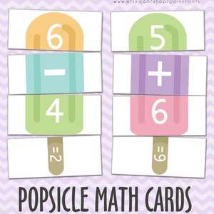 Printable Math Game PDF Popsicles Kindergarten Printable - Etsy