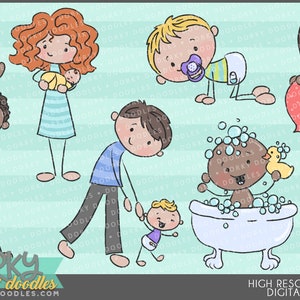 Cute Stick Babies Clipart - Baby, Pregnancy, and Family PNG Files - Etsy