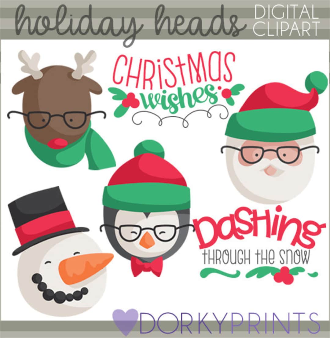 Hipster Christmas Clipart -personal and Limited Commercial Use- Cute ...