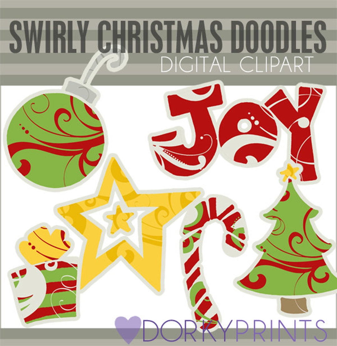 Christmas Clipart Christmas Doodles -personal and Limited Commercial ...