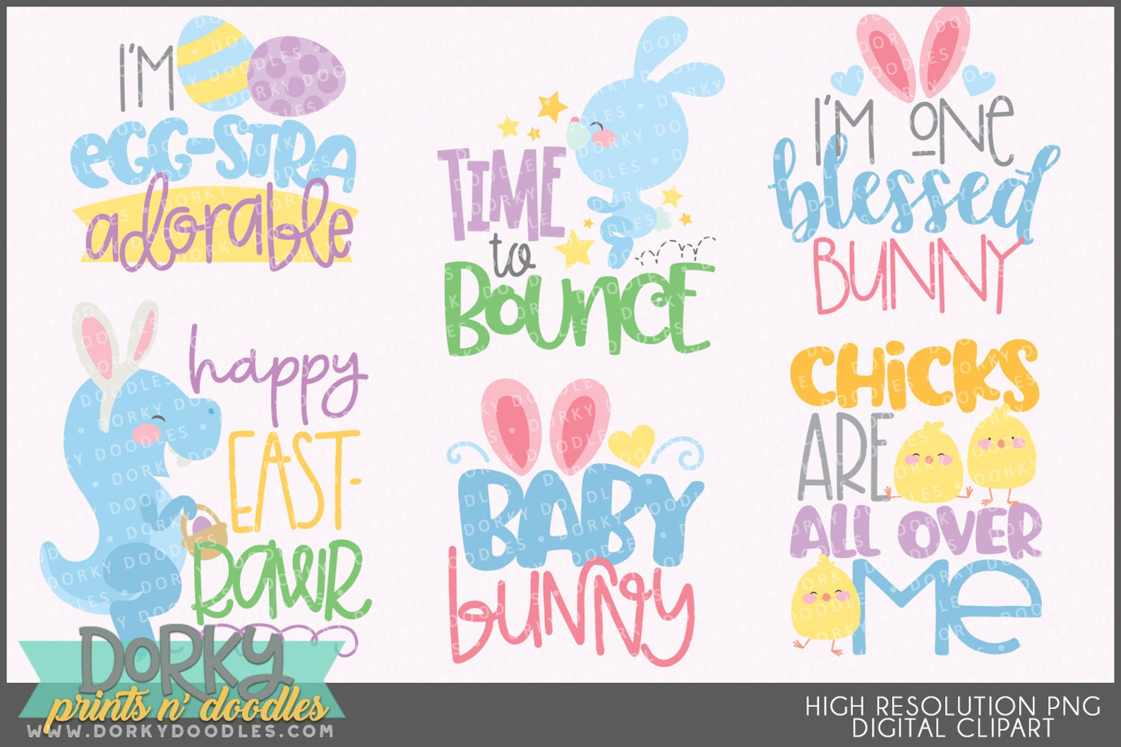 Cute Easter Sayings Clipart personal and Limited Commercial | Etsy