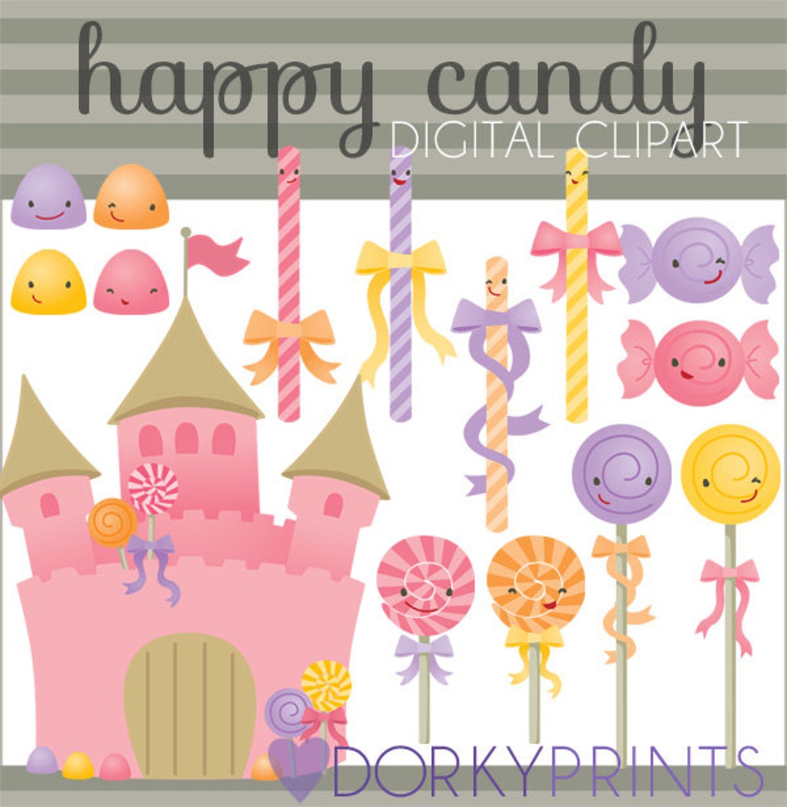 Candy Clipart Set personal and Limited Commercial Happy - Etsy