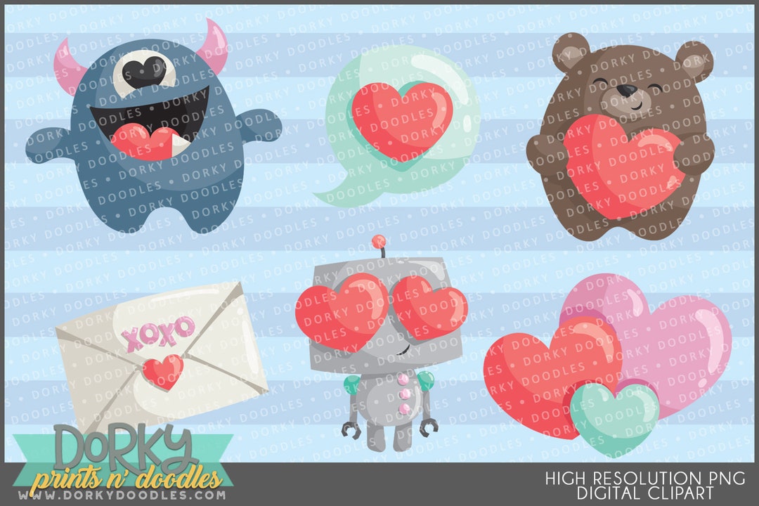 Cute Valentine Clipart -personal and Limited Commercial Use- Cute and ...