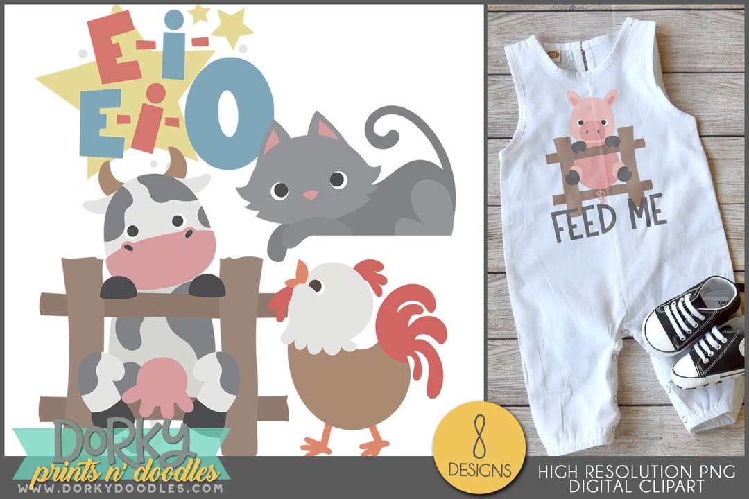 Whimsical Farm Animal PNG Clipart - Cute Barnyard Scenes for ...