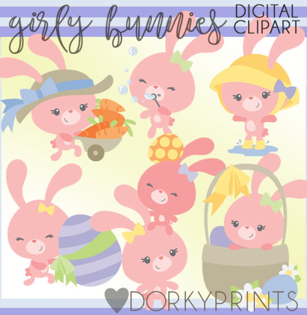 Cute Easter Clipart Set -personal and Limited Commercial Use- Pink ...