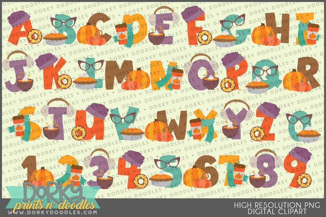 Pumpkin Spice Alphabet Clipart -personal and Limited Commercial Use ...