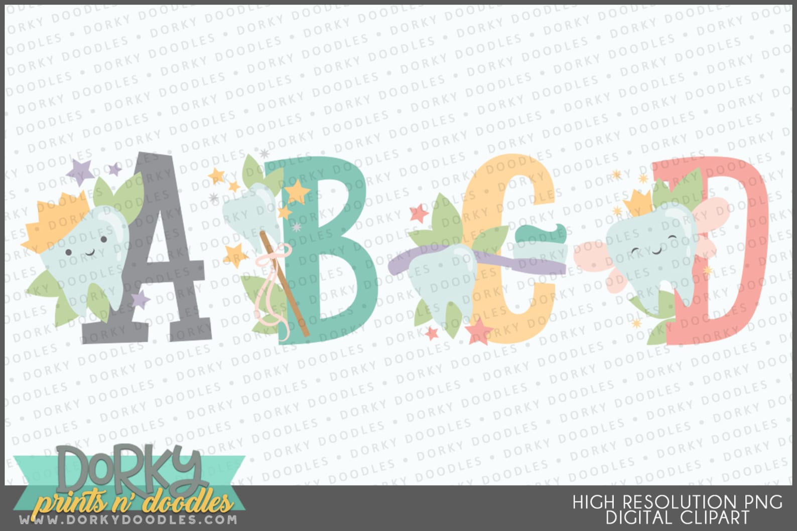 Cute Tooth Fairy Alphabet Clipart -personal and Limited Commercial Use ...