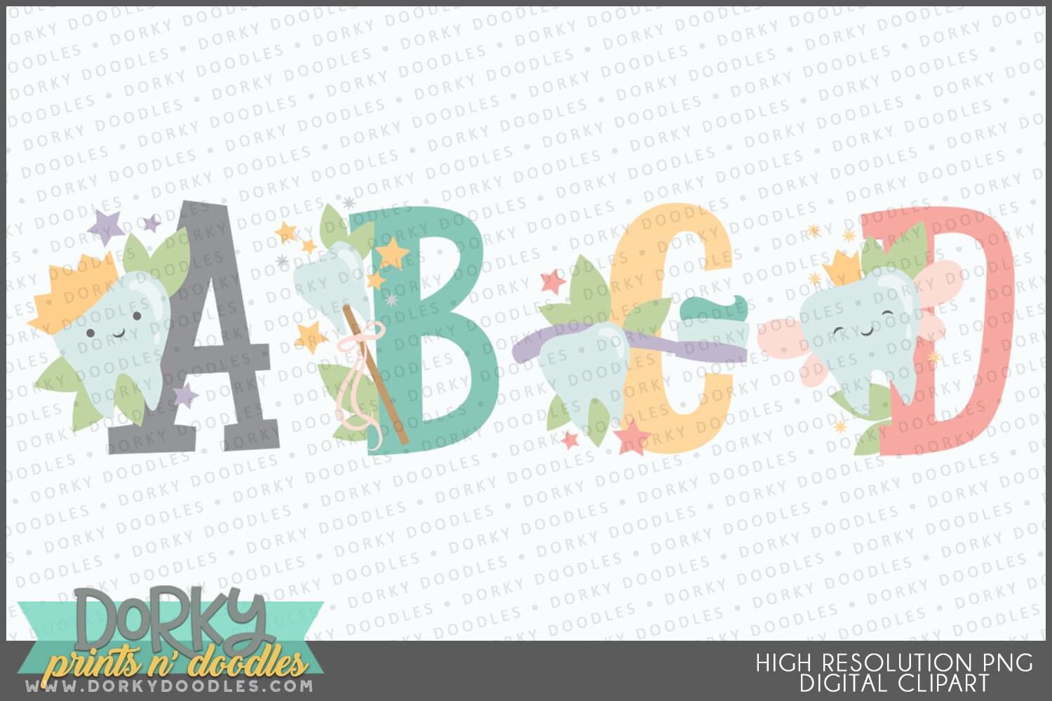 Cute Tooth Fairy Alphabet Clipart personal and Limited - Etsy