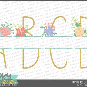 Rall Monogram Beach Alphabet Clipart -personal and Limited Commercial ...