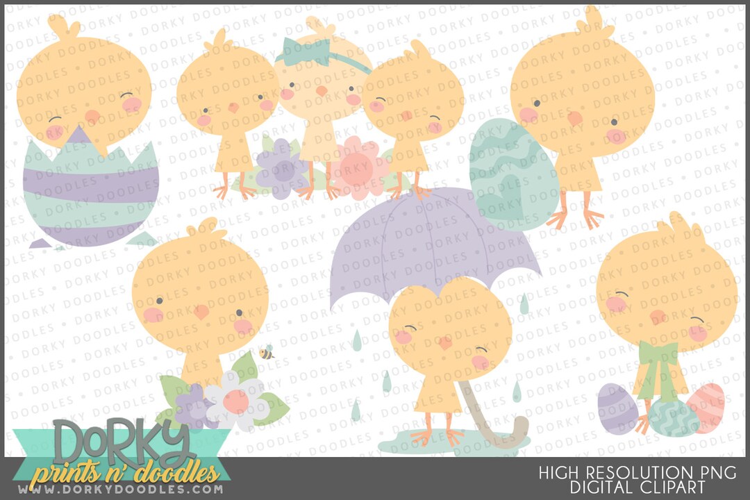 Easter Chicks Clipart -personal and Limited Commercial Use- Cute Spring ...