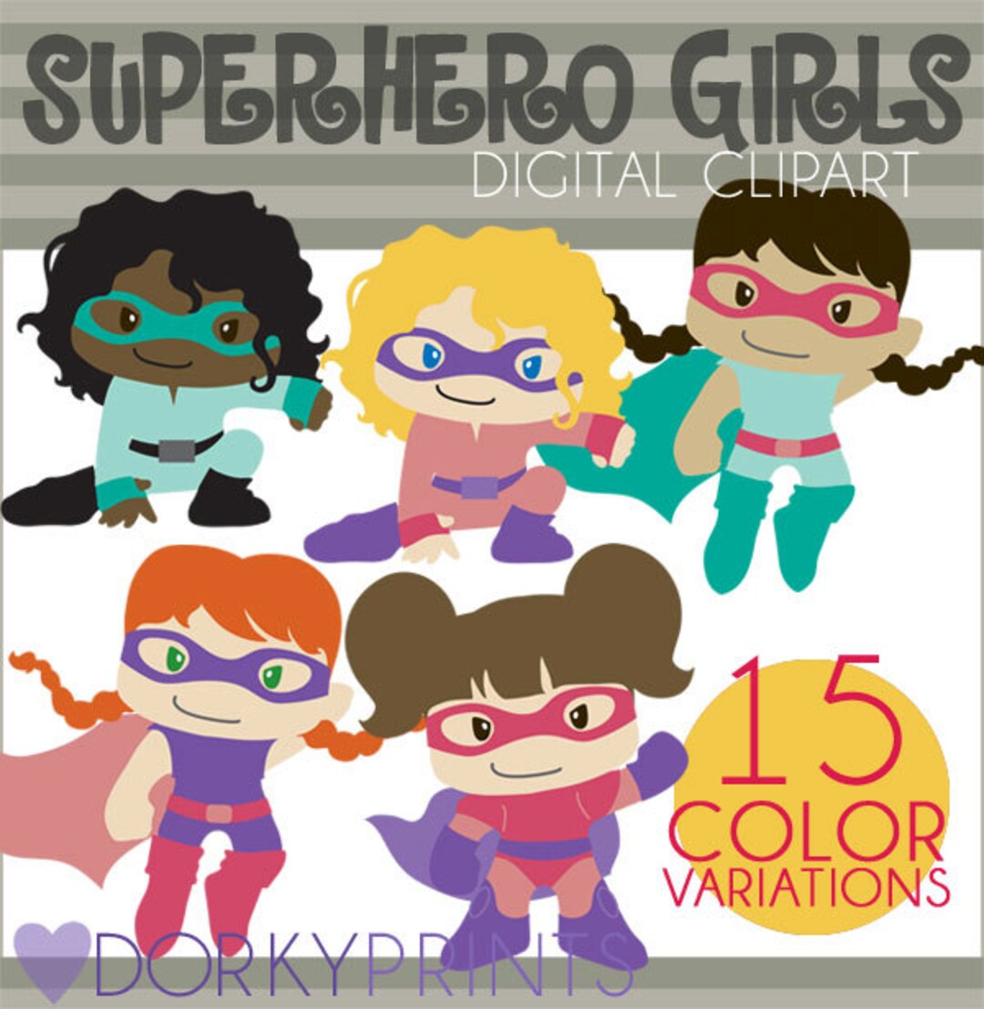 Super Hero Girls Clipart -personal and Limited Commercial- Girl ...