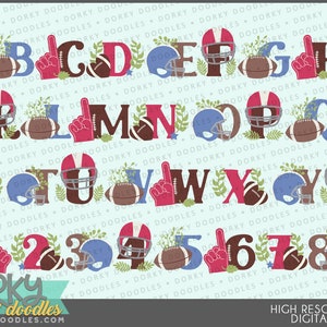 Football Alphabet Clipart -PNG Art- Instant Download - Numbers, Letters ...