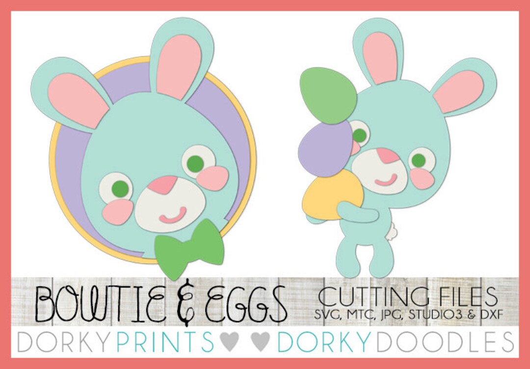 Easter Cuttable Files, Bunny Bowtie and Bunny Eggs -for Cutting ...