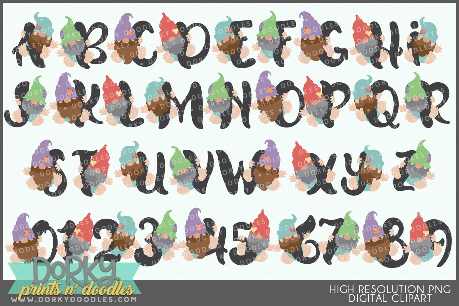 Gnome Alphabet Clipart -personal and Limited Commercial Use- Fun ...