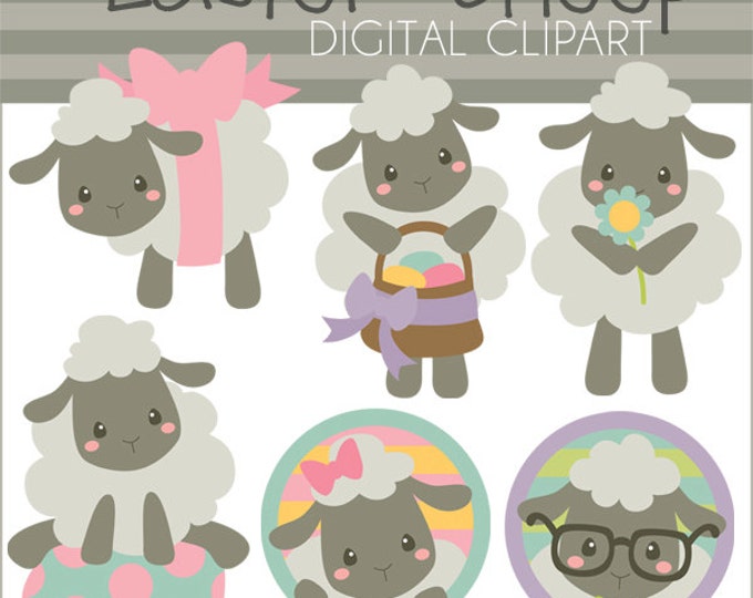 Easter Clipart Spring Sheep personal and Limited Commercial - Etsy