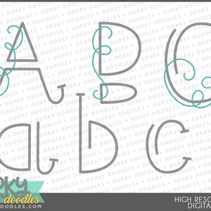 Cute and Fun Alphabet Clipart -PNG Art- Instant Download - Numbers ...
