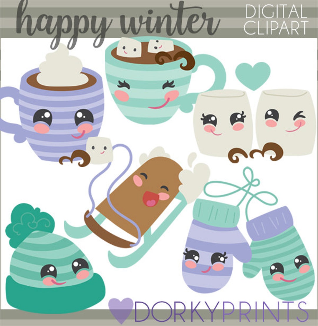 Winter Clipart -personal and Limited Commercial Use- Kawaii Hat ...