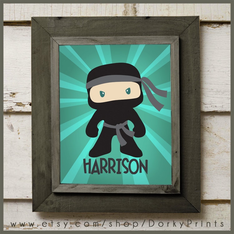 Personalized Ninja Printable Decor Boy Ninja With - Etsy