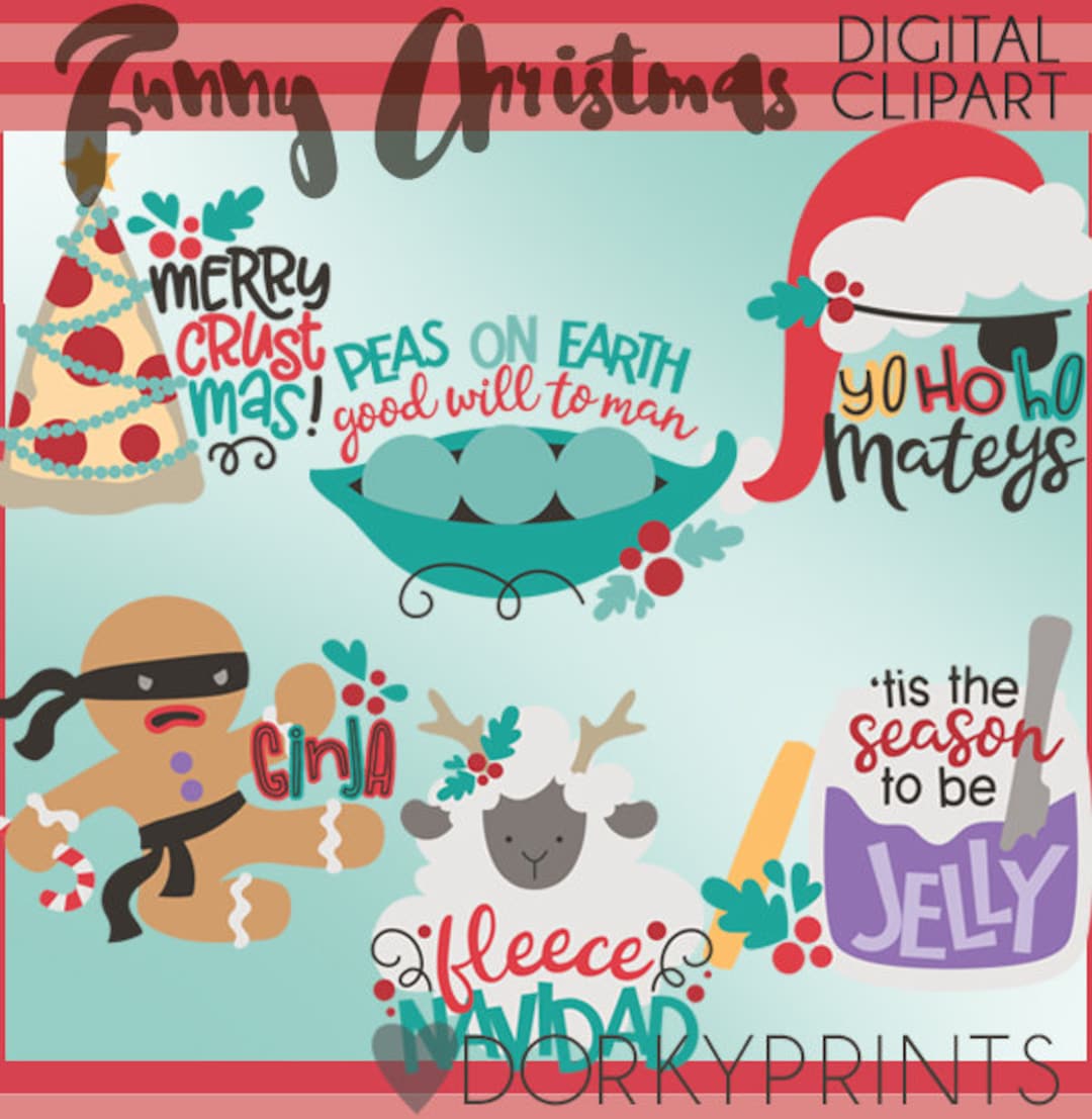 Funny Christmas Clipart -personal and Limited Commercial Use- Holiday ...