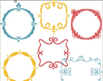 Pink and Blue Circle Frames Clipart Clip Art Personal & Commercial Use ...