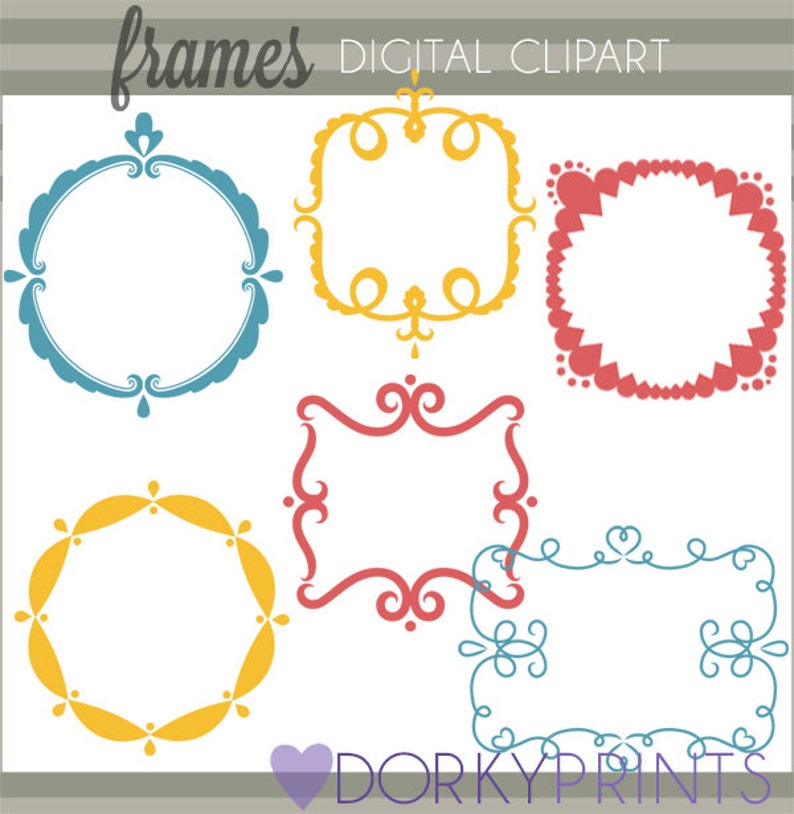 Frames Clipart personal and Limited Commercial Use Circle - Etsy