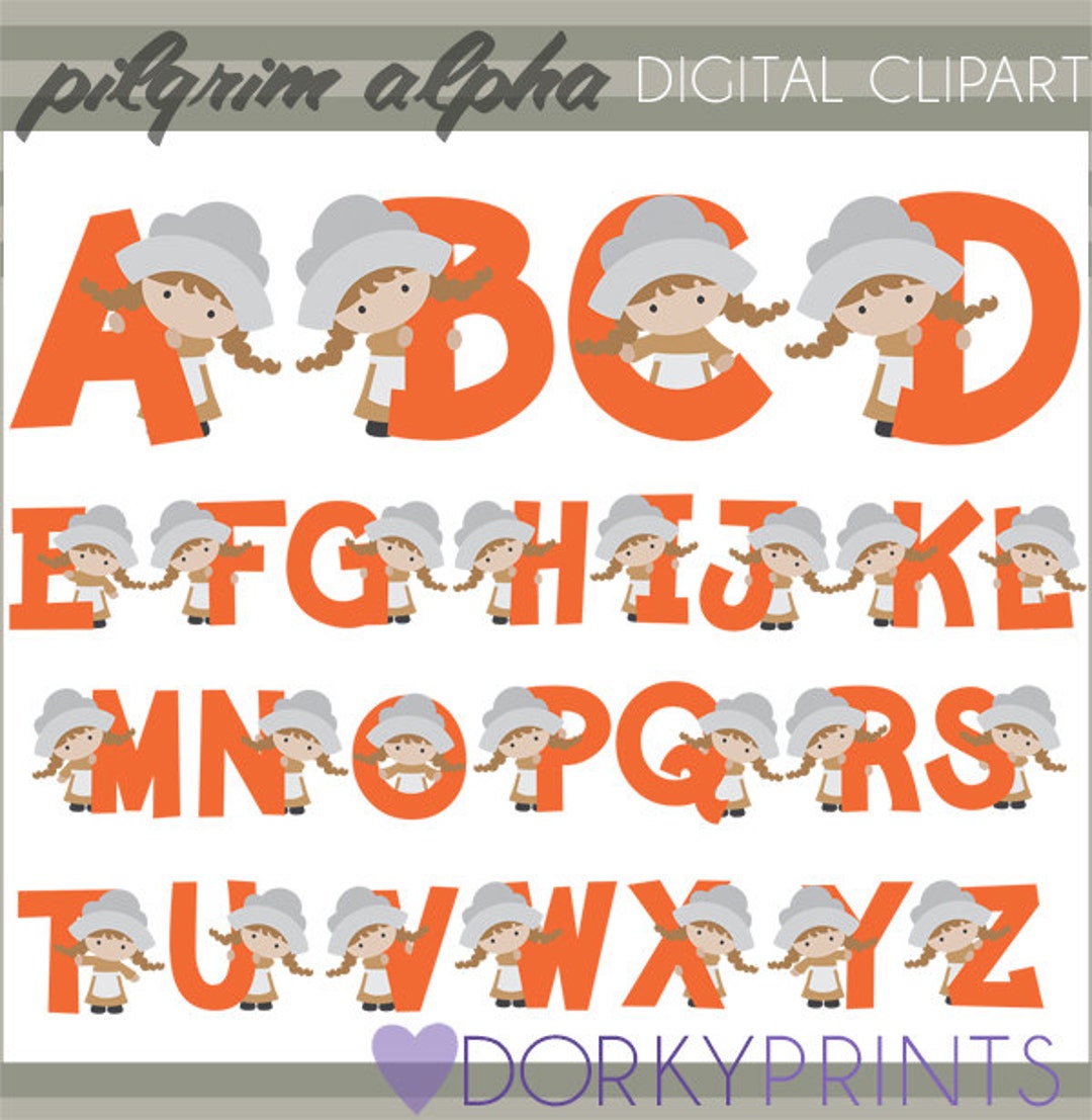 Thanksgiving Alphabet Clip Art -personal and Limited Commercial Use ...