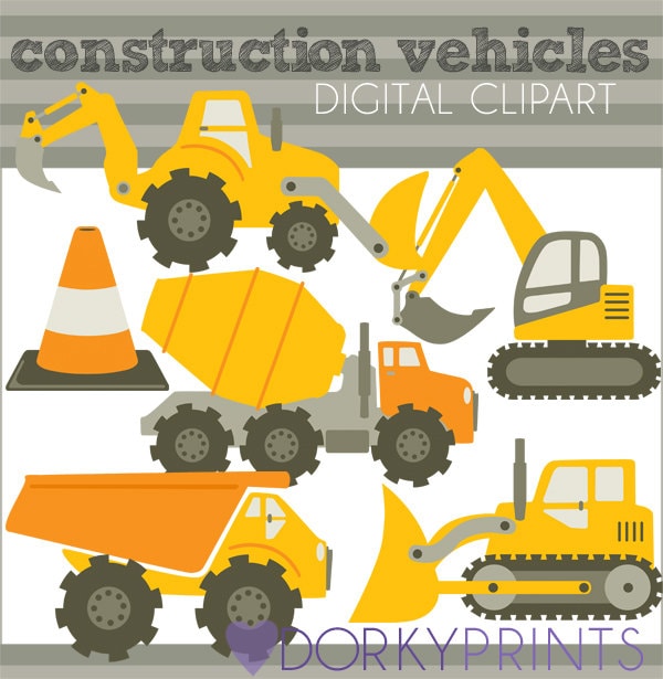 Construction Vehicles Clipart -personal and Limited Commercial ...