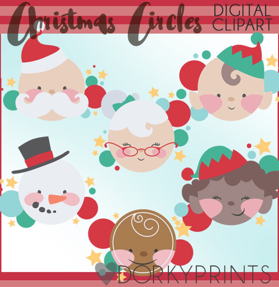 Christmas Clipart Characters personal and Limited Commercial | Etsy