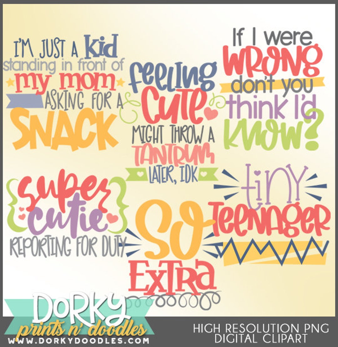 Funny Word Titles Clipart -personal and Limited Commercial Use- Silly ...