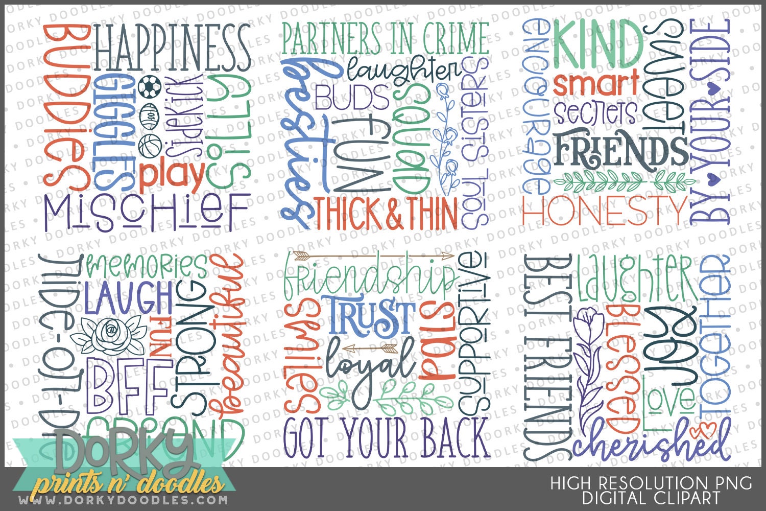 Friendship Subway Clipart - Cute Subway Wordart for Friends PNG Files ...