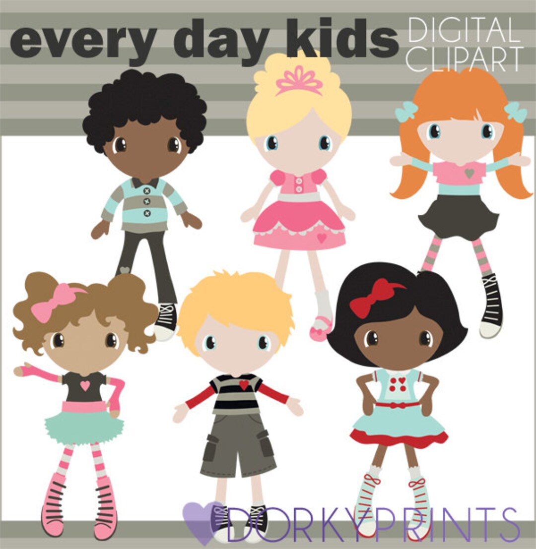 Cute Kids Clipart Set -personal and Limited Commercial Use- Girls and ...