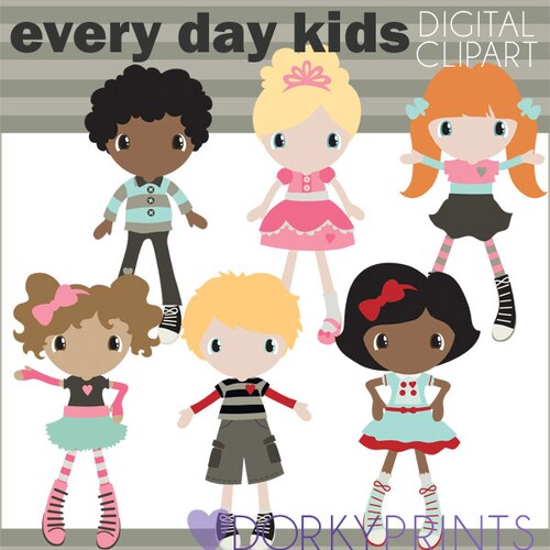 Kids Clipart Set personal and Limited Commercial Kids With - Etsy