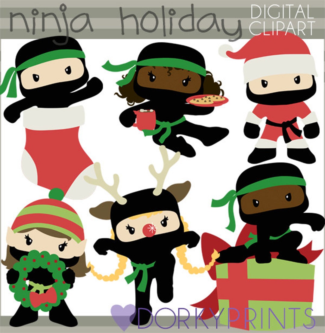 Ninja Christmas Clipart -personal and Limited Commercial- Holiday ...