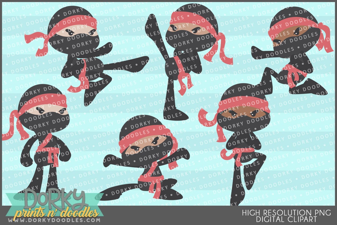 Cute Ninja Clipart -personal and Limited Commercial- Cute Boy Ninjas ...