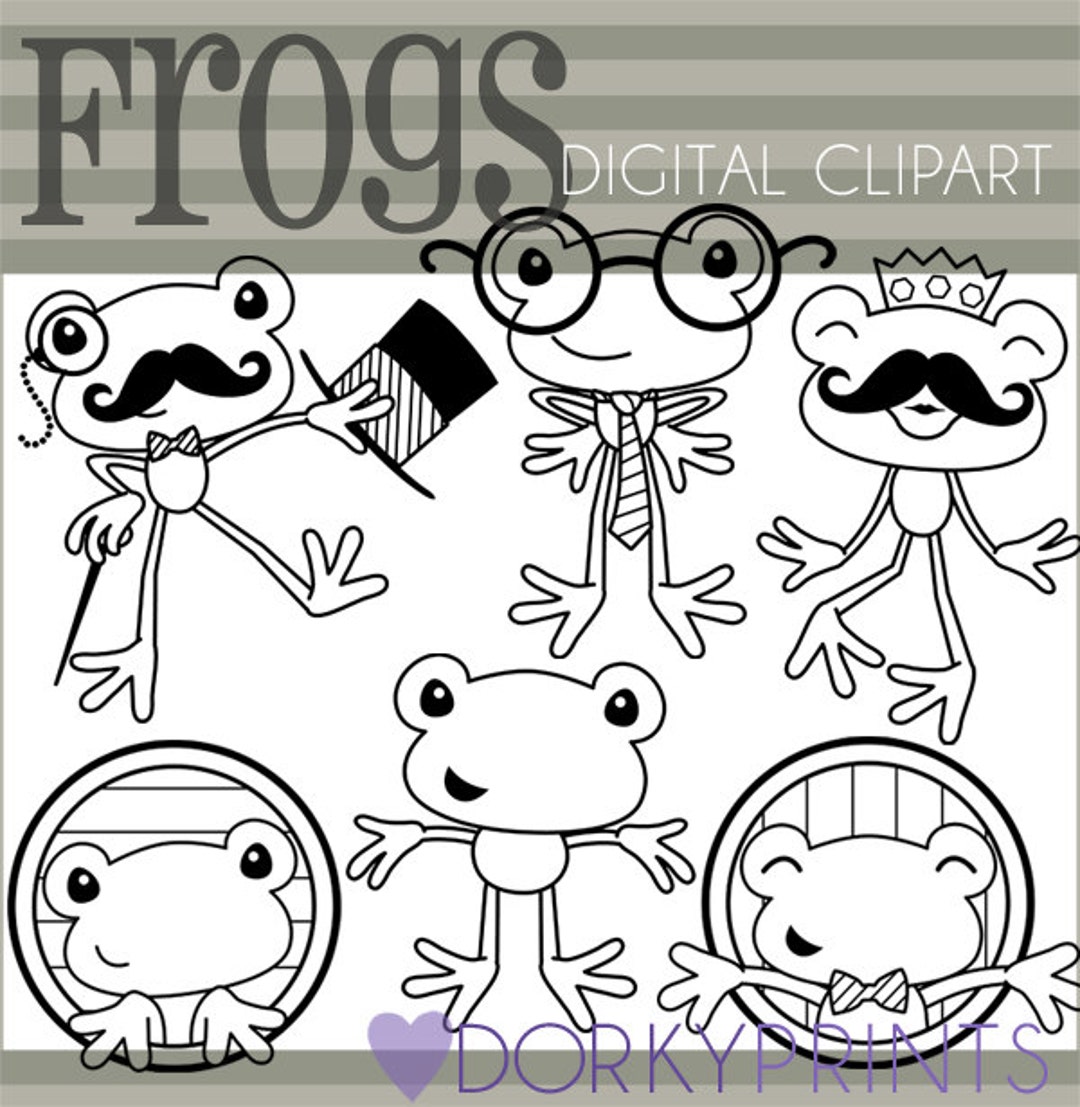 Frogs Clipart Set -personal and Limited Commercial Use- Nerd Frog ...