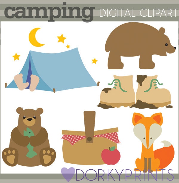 Camping Clipart personal and Limited Commercial Use Bear - Etsy