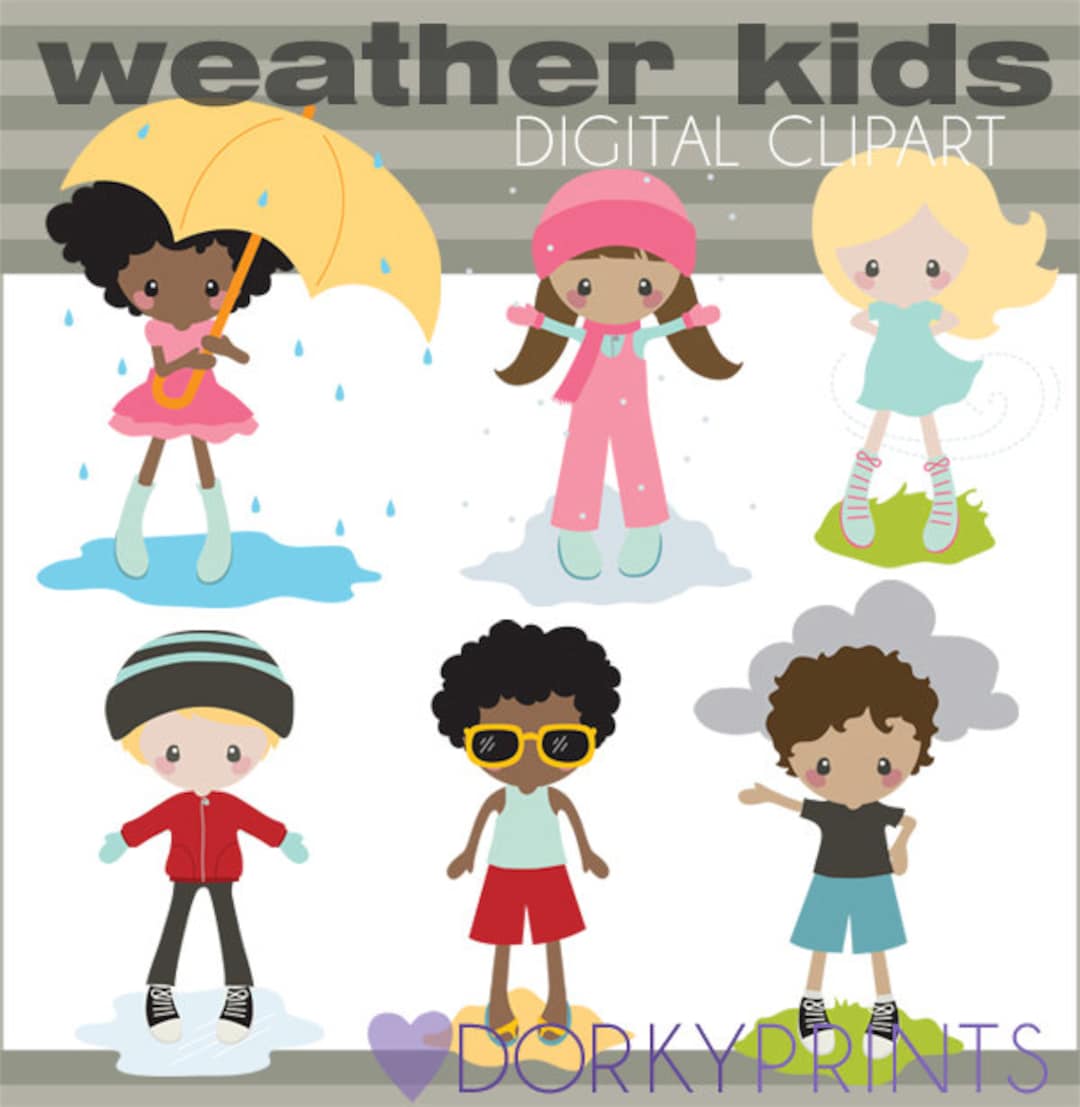 Weather Clipart -personal and Limited Commercial- Children in Weather ...