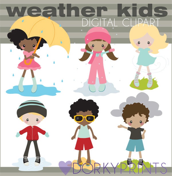 Weather Clipart Personal and Limited Commercial Children in | Etsy