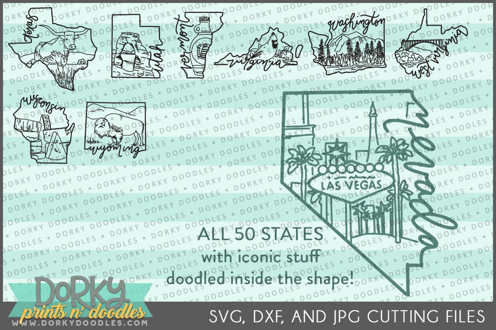US States SVG and DXF Bundle Craft Files -for Use With Cricut or ...