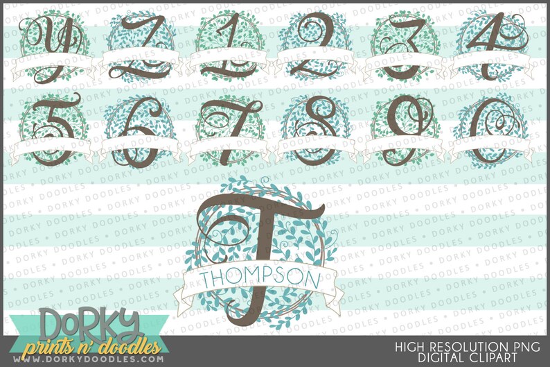 Monogram Alphabet Clipart PNG Art Instant Download - Etsy