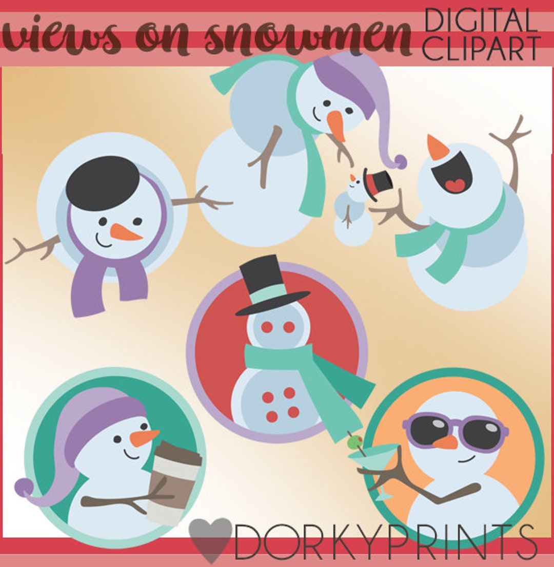Snowman Clipart -personal and Limited Commercial Use- Christmas Snowmen ...