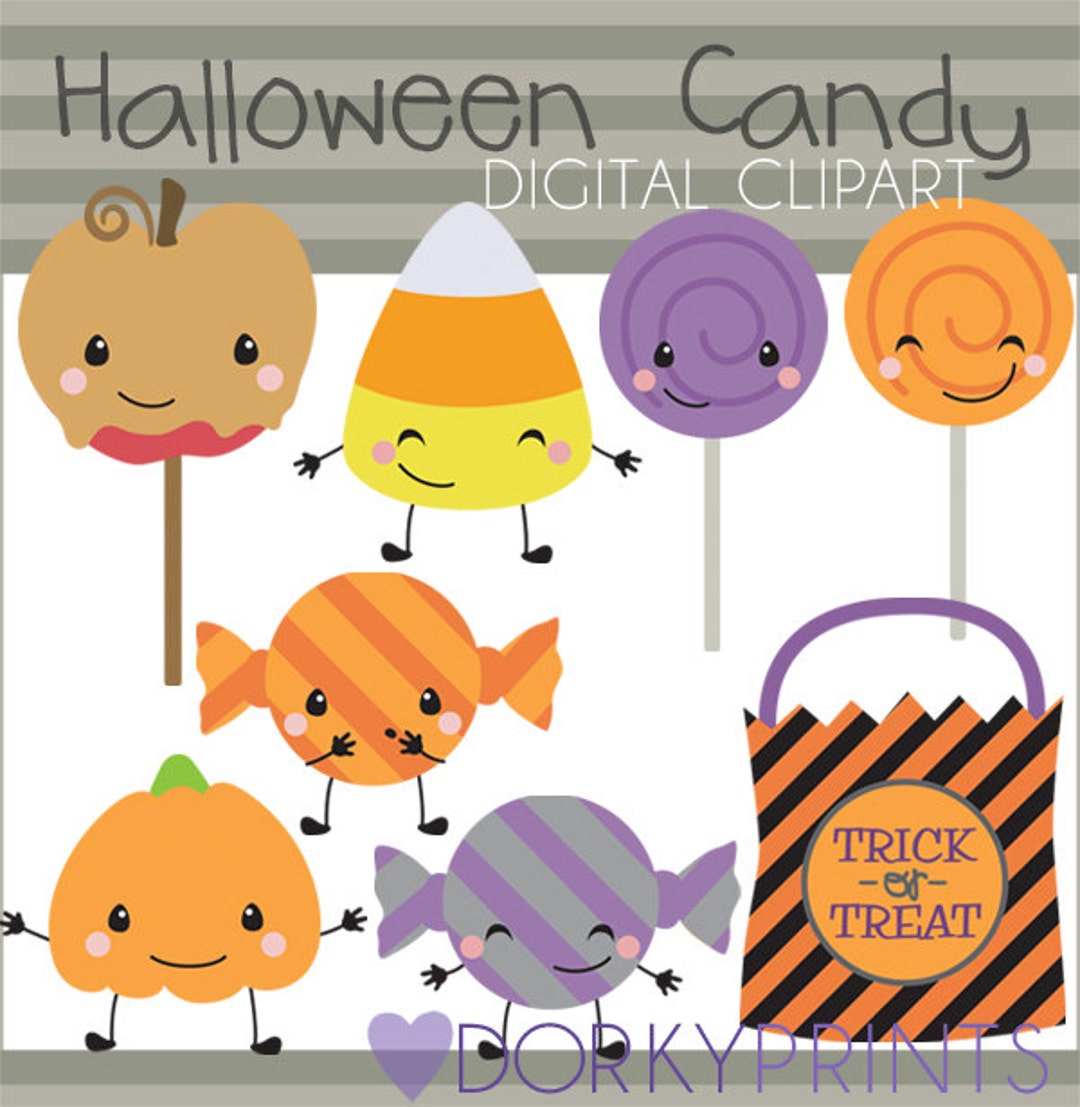 Halloween Candy Clipart Set for Sublimation, Sticker Design, Sugar ...