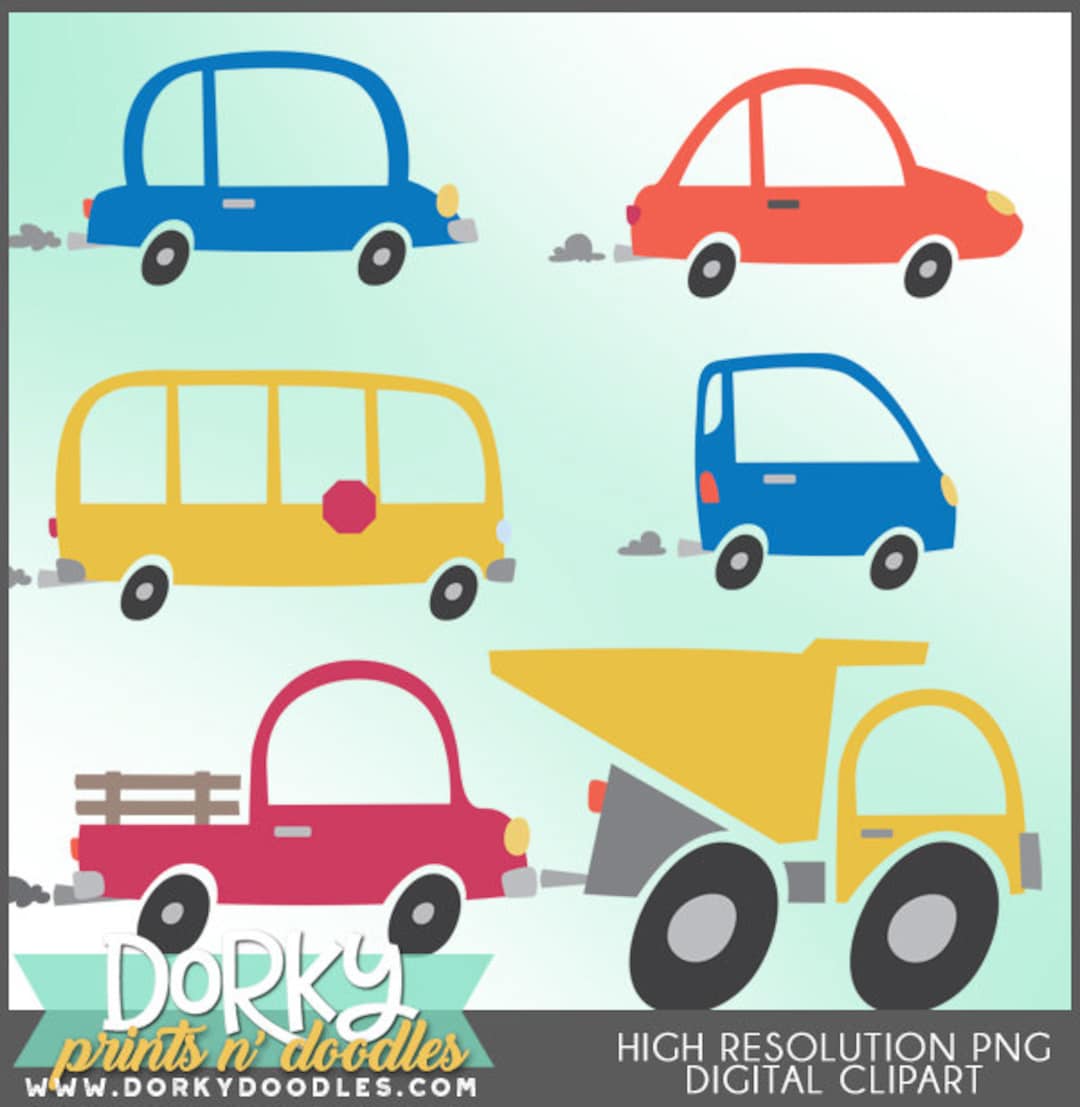 Silly Cars Clipart -personal and Limited Commercial Use- Cute and Funny ...