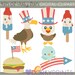 4th of July Clipart personal and Commercial Use Red White and Blue Clip ...