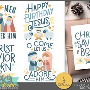 Christmas Sayings Clipart | Cute Nativity Wordart for Stickers ...