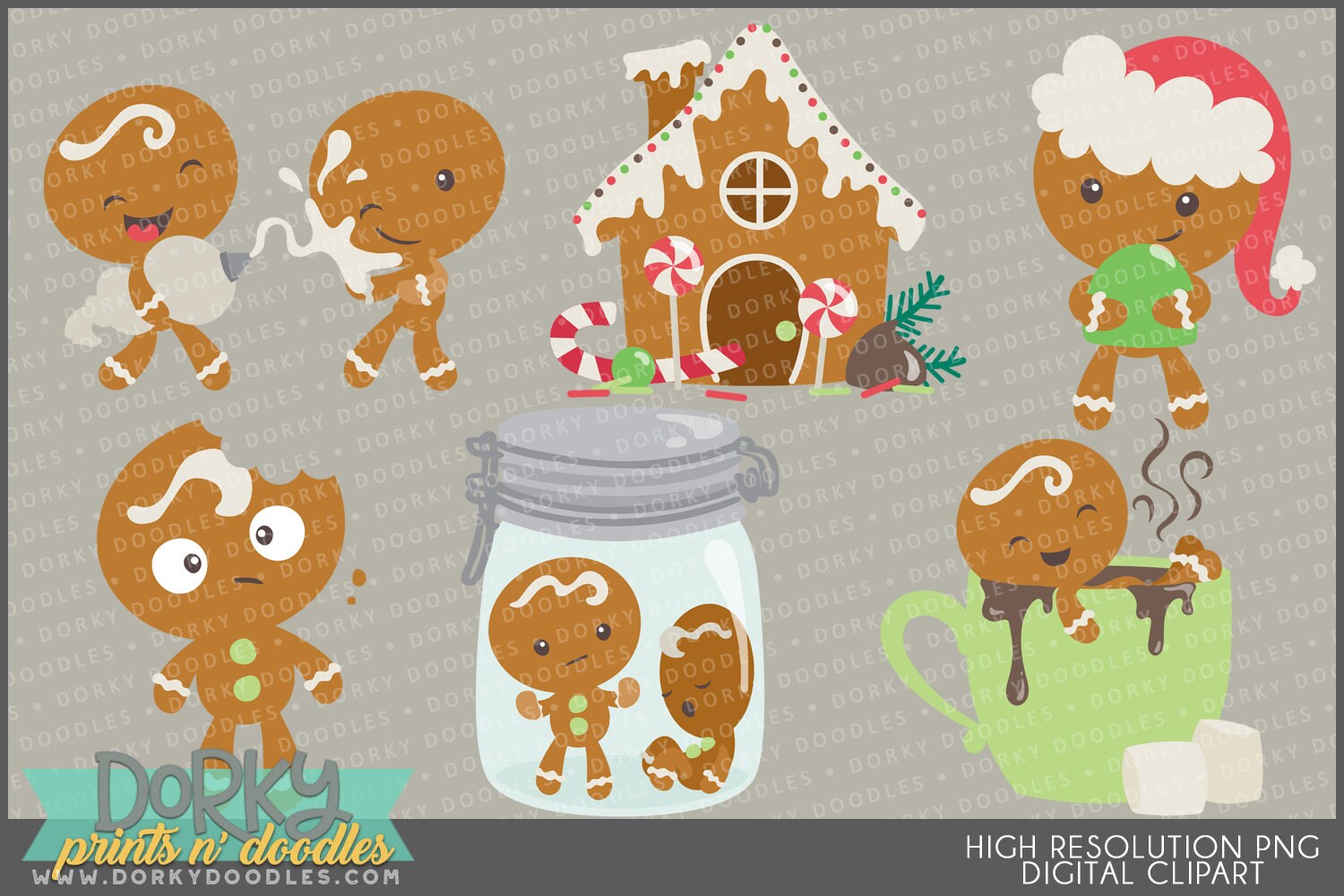 Silly Gingerbread Men Clipart personal and Limited Commercial - Etsy